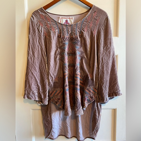 Johnny Was | Tops | Johnny Was Lavender Silk Velvet Boho Peasant Blouse ...